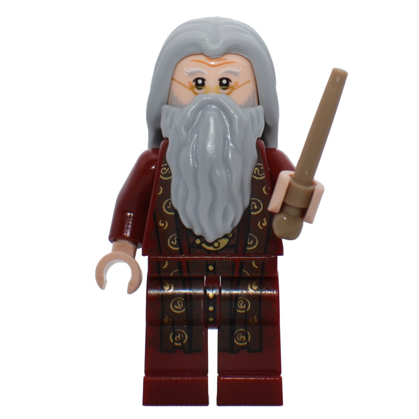 Professor Perkamentus in donker rood pak | Losseminifiguren.nl